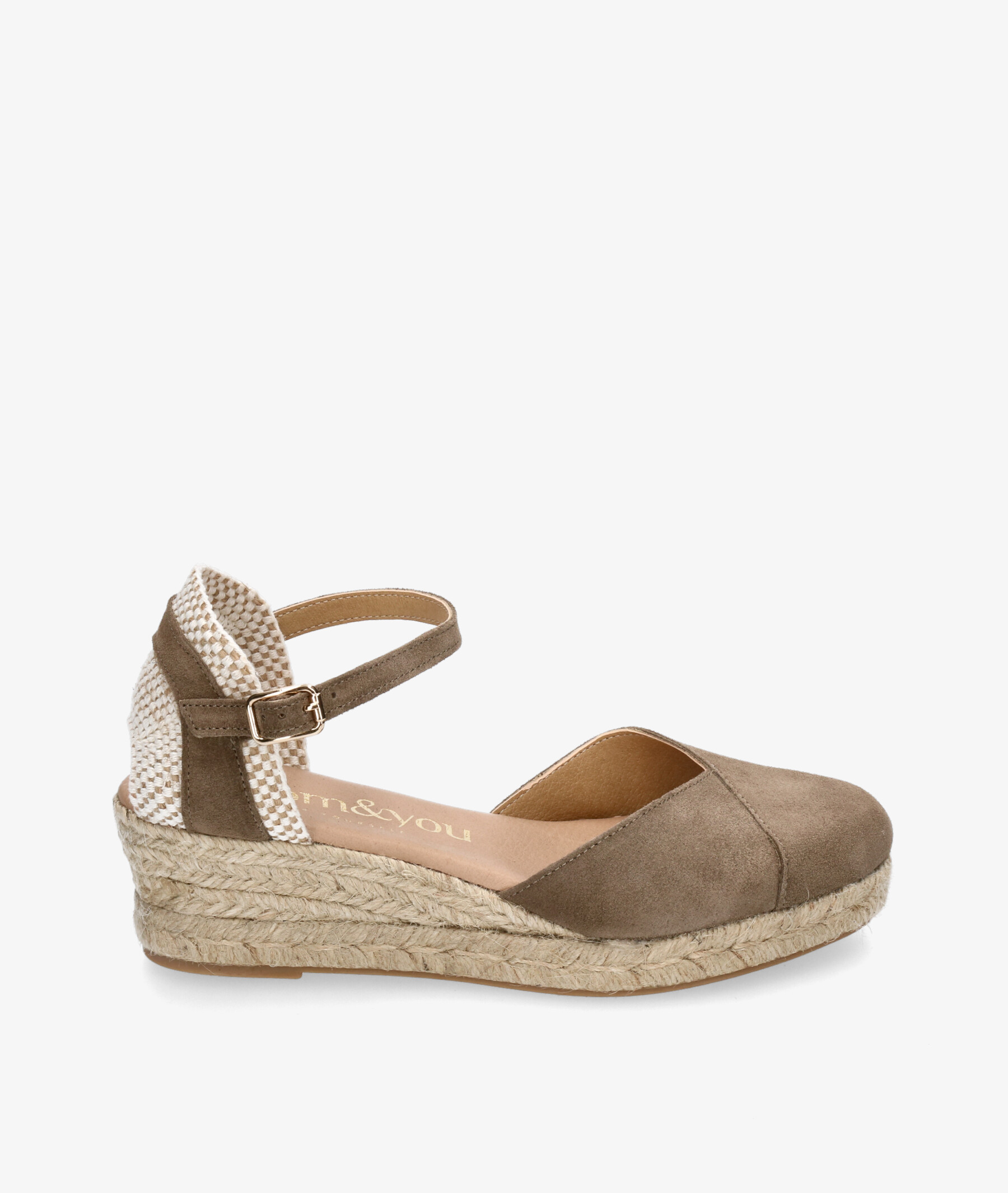 bloom&you Espadrilles DALIA in taupe split suede